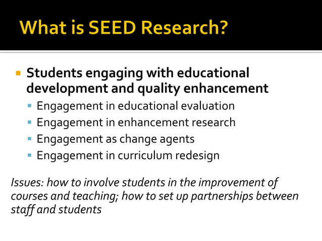 Mapping SEED research at winchester | PPTX