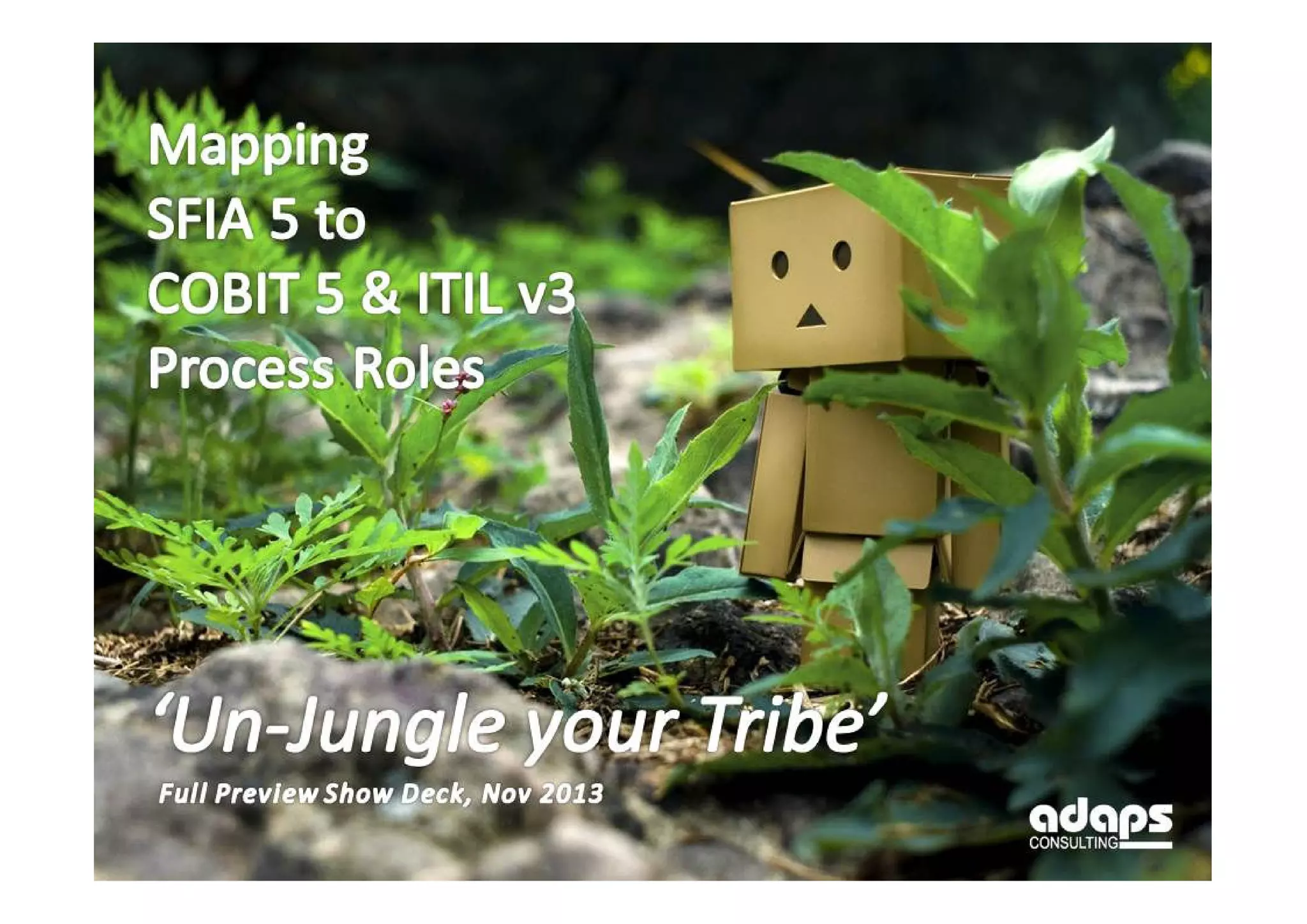 Mapping SFIA ITIL COBIT | PPT Mapping SFIA ITIL COBIT | PPT
