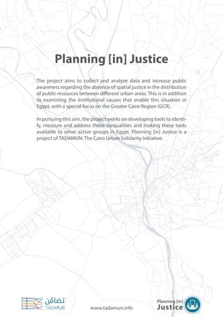 Mapping spatial injustice in the Greater Cairo Region | PDF