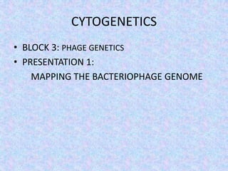 Mapping the bacteriophage genome | PDF