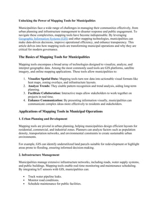 Mapping Tools for Municipalities Article 2 | PDF