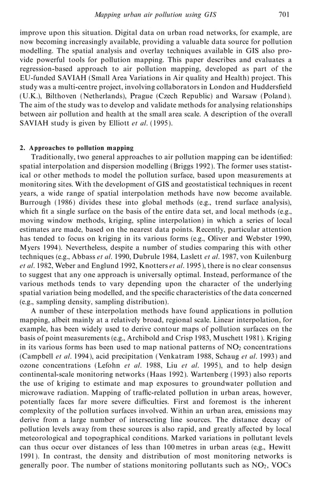 Mapping urban air pollution using gis a regression based approach | PDF
