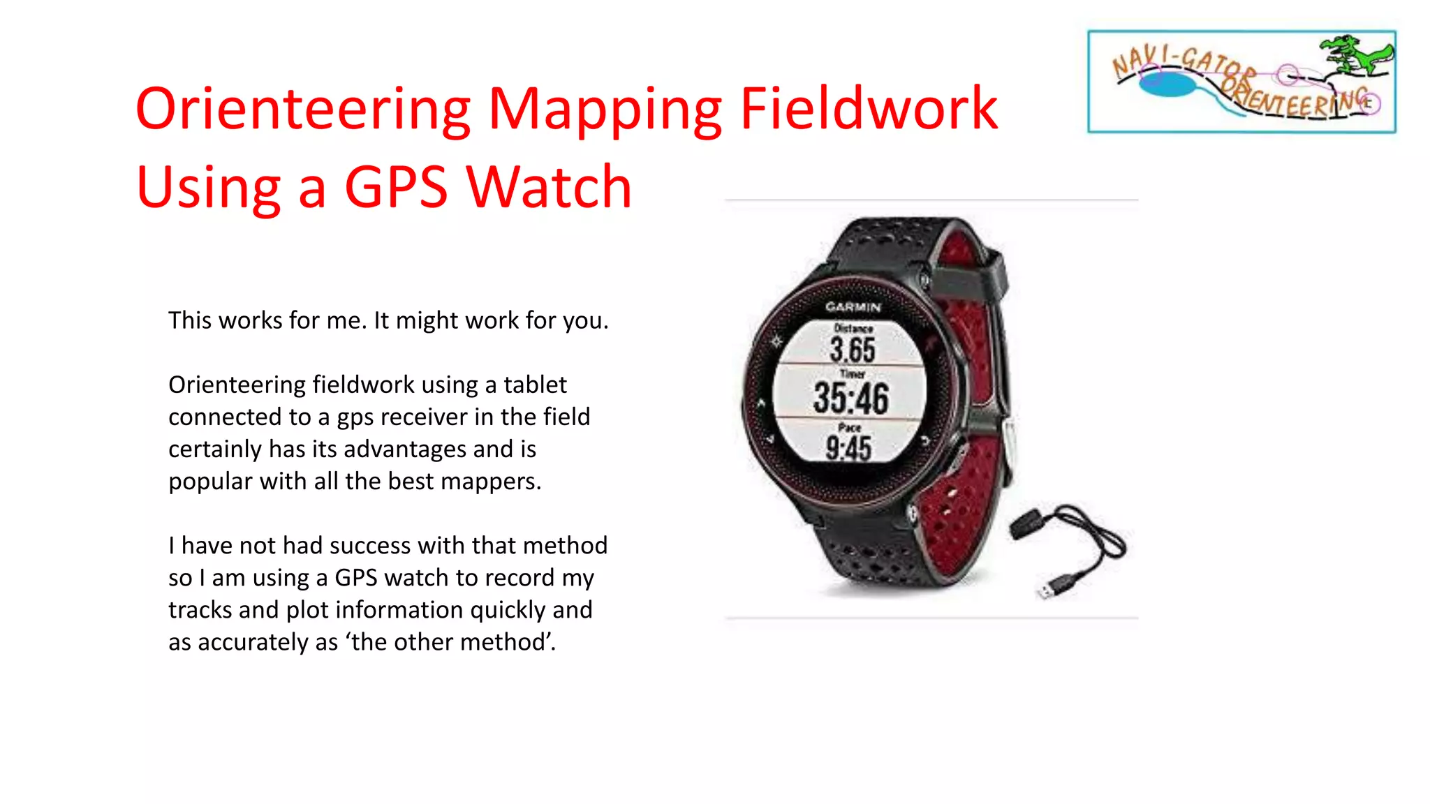 Orienteering Mapping Using a GPS Watch | PPTX | Maps & Navigation