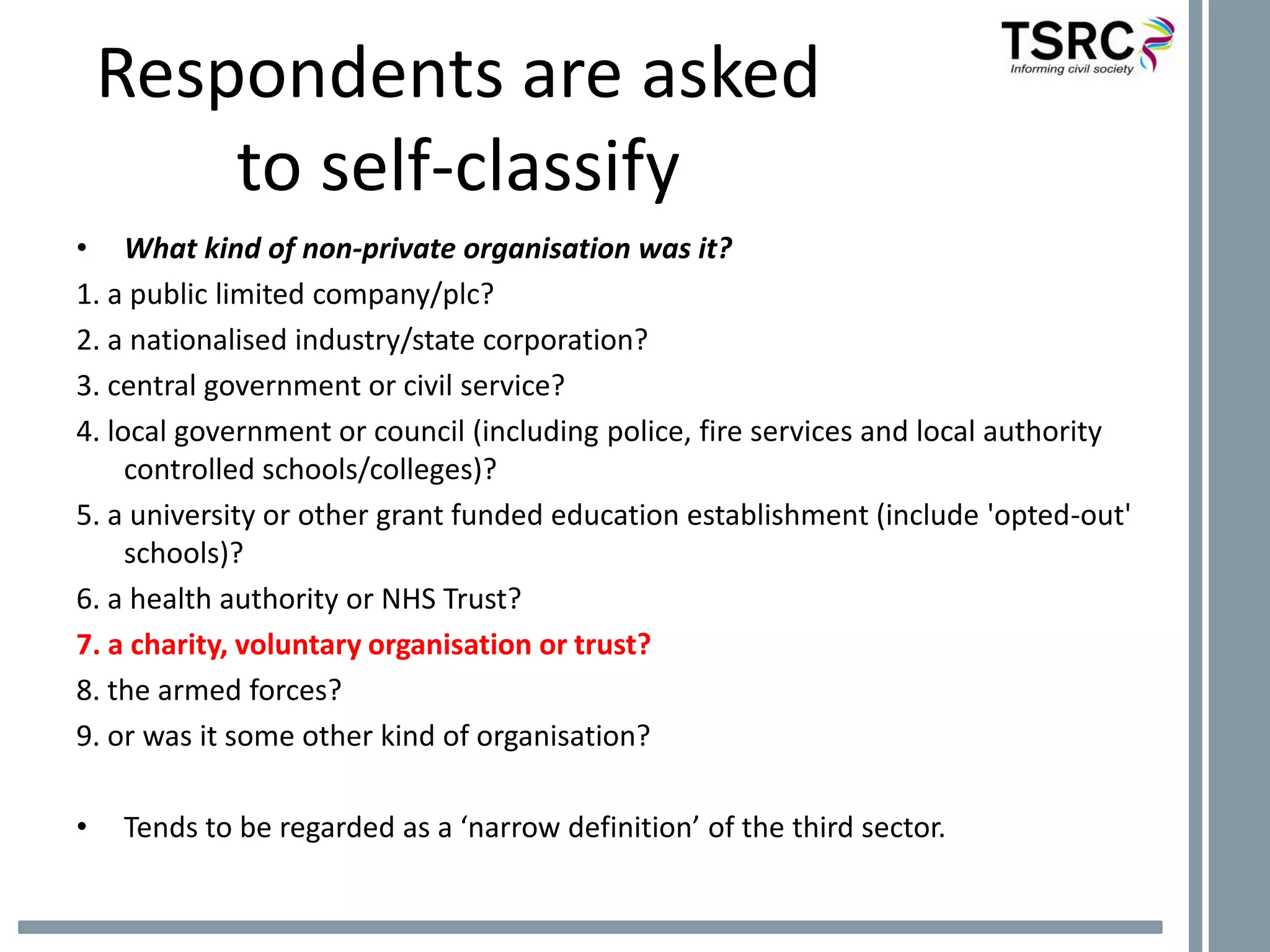 Mapping what we know about the third sector, steve mc kay | PPTX