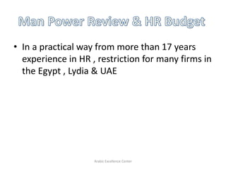 Man power review and HR budget | PPT