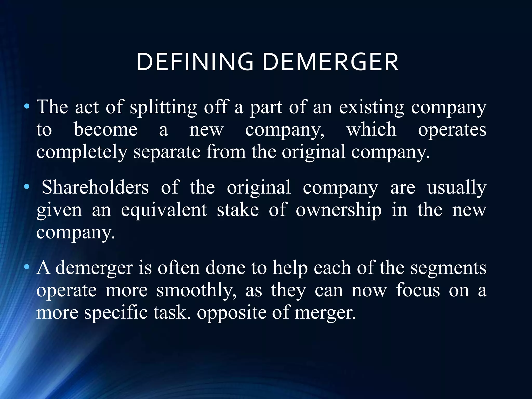 DEMERGER OF COMPANY | PPTX