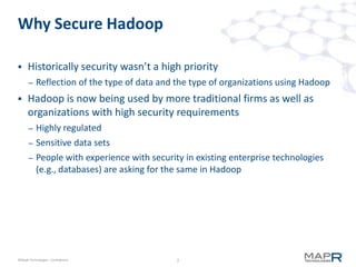 Securing Hadoop - MapR Technologies | PPT