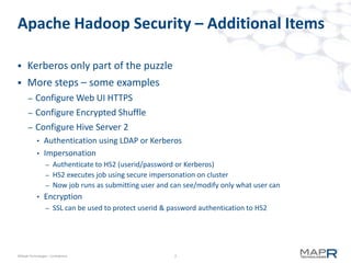 Securing Hadoop - MapR Technologies | PPT