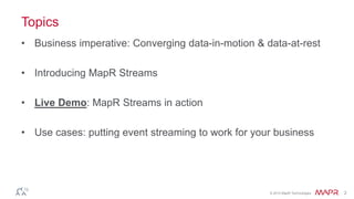 MapR Streams and MapR Converged Data Platform | PPTX