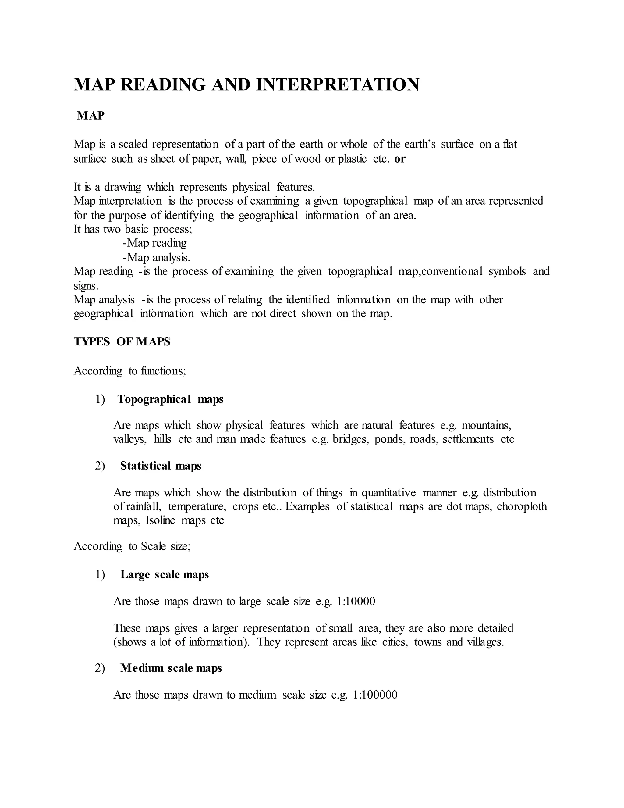 Map reading and interpretation | DOCX