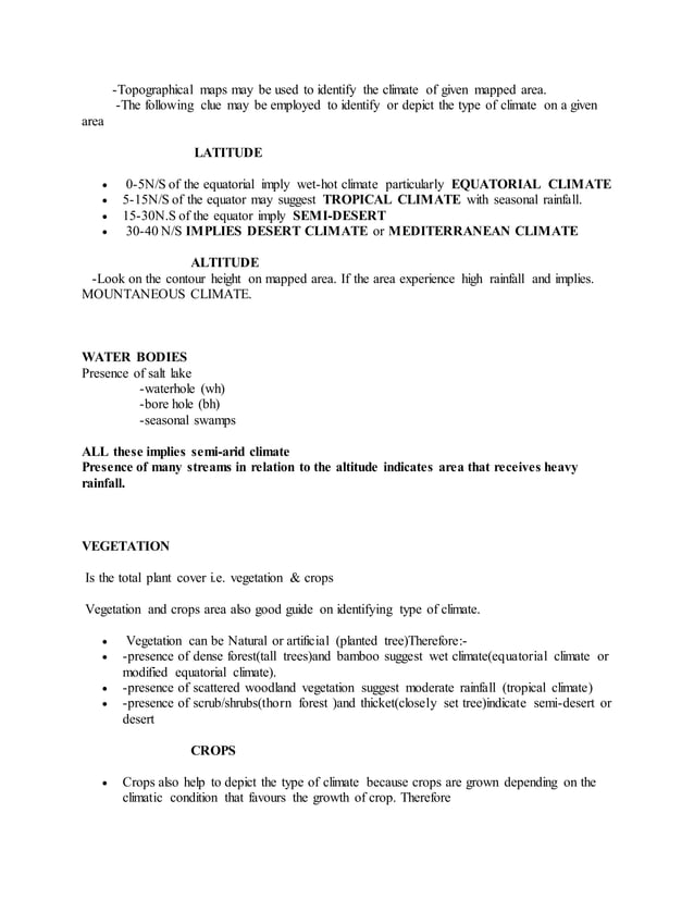 Map reading and interpretation | DOCX | Geography | Science