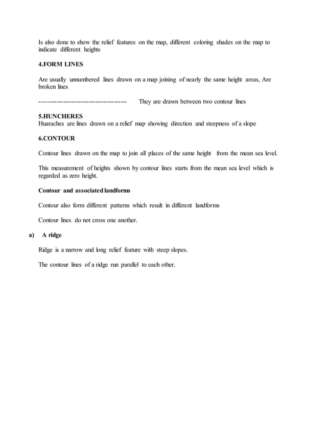 Map reading and interpretation | DOCX | Geography | Science