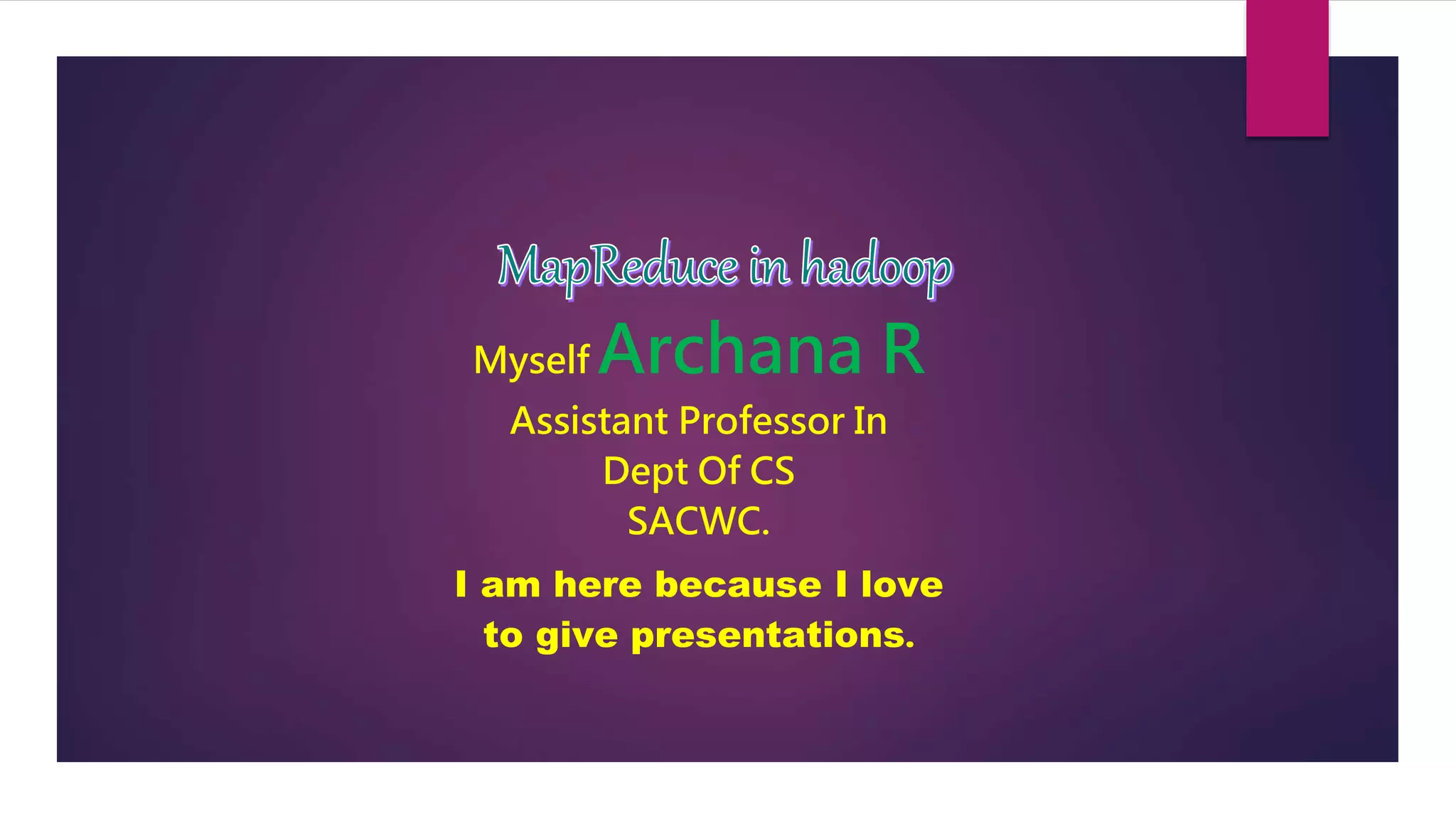 Map Reduce In Hadoop Big Data Analytics Ppt