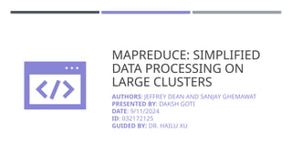 Mapreduce is for Hadoop Ecosystem in Data Science | PPTX
