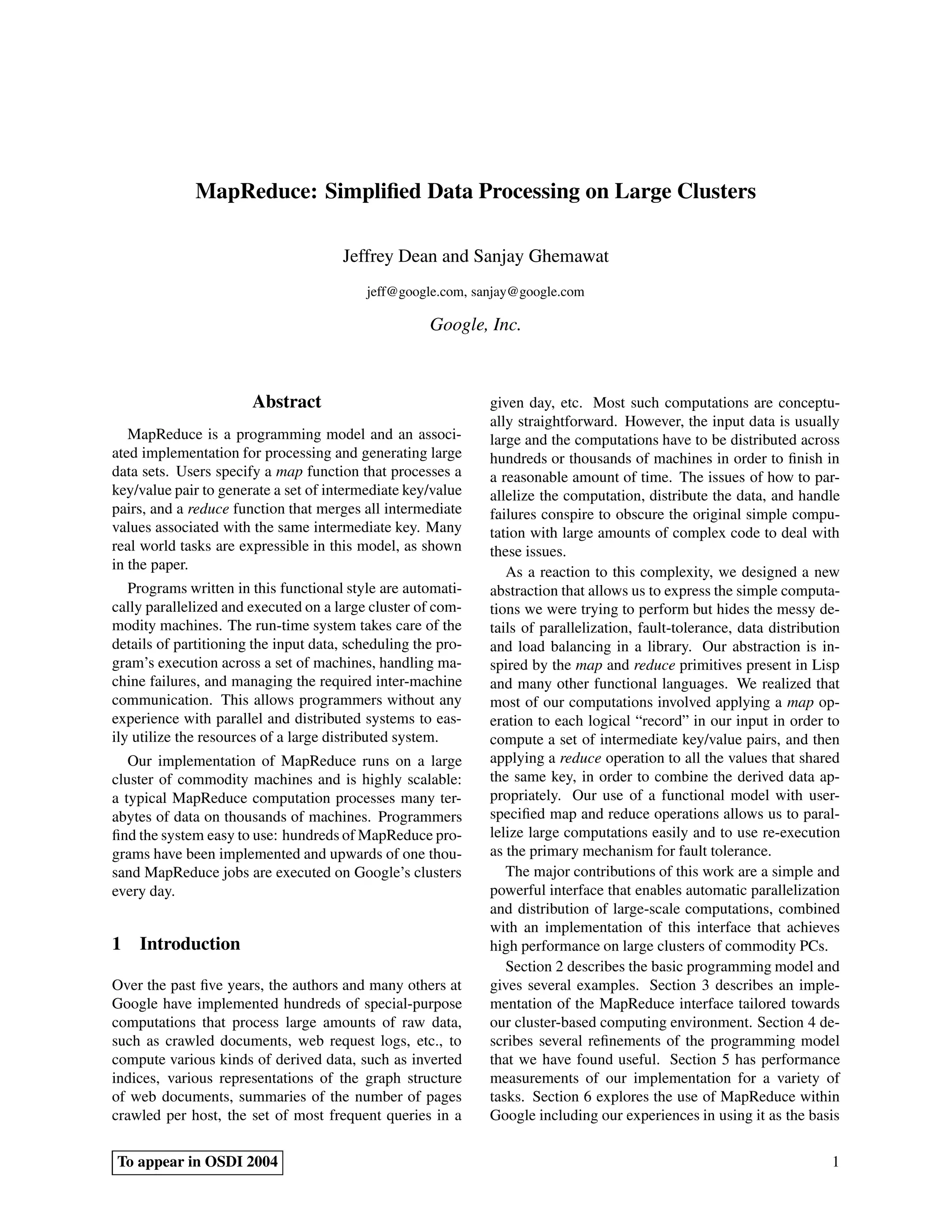 Mapreduce Simplified Data Processing On Large Clusters Ppt