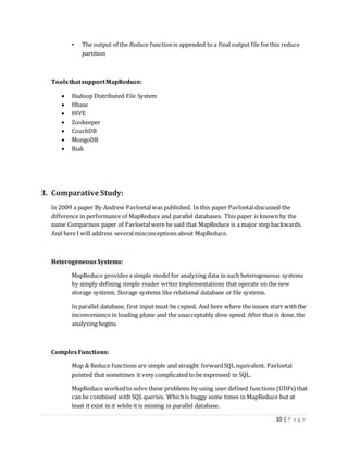Map reduce advantages over parallel databases report | DOCX