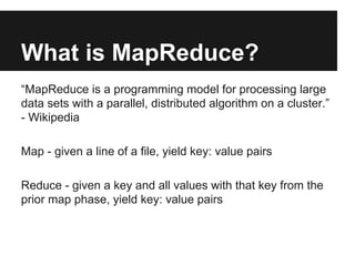 Map reduce: beyond word count