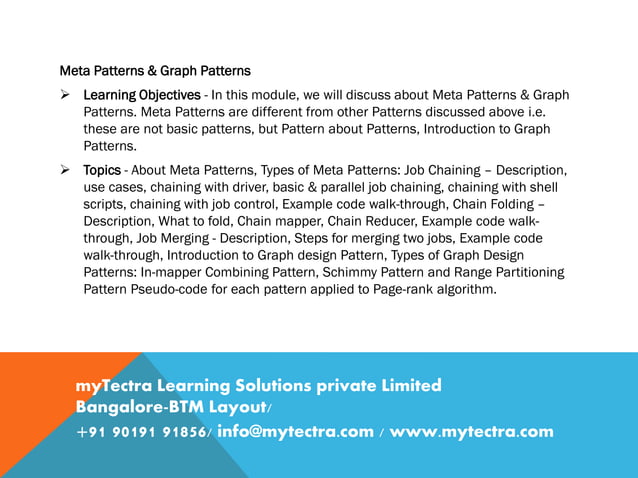 The MapReduce Design Patterns Training in Banhgalore | PDF