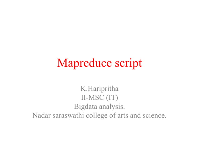 Mapreduce Script Ppt 4688