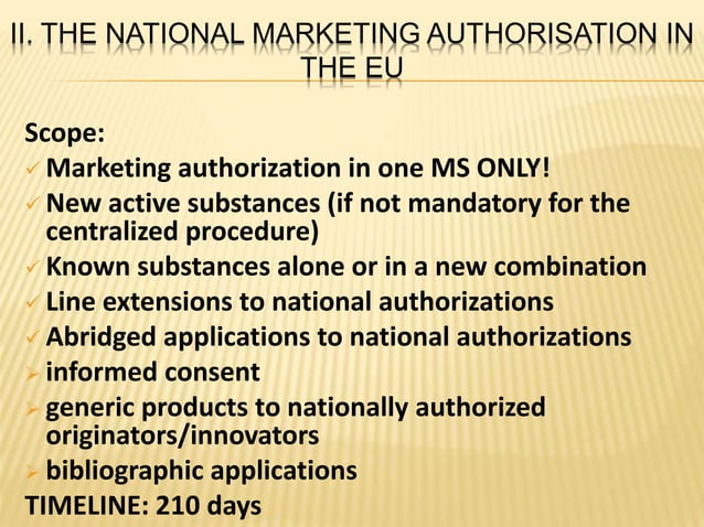 Marketing Authorization Procedure in European Union | PPTX ...