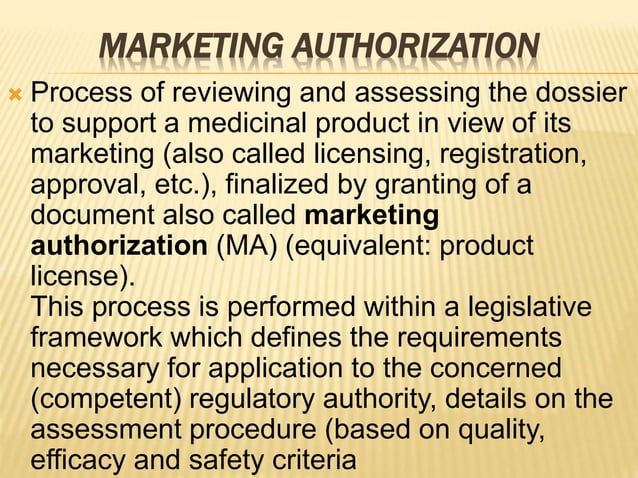 Marketing Authorization Procedure in European Union | PPTX ...