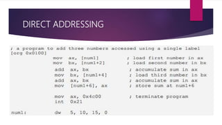 Assembly language (Example with mapping from C++ to Assembly) | PPTX