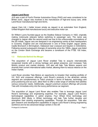 M&a project tata jlr case (final) | PDF