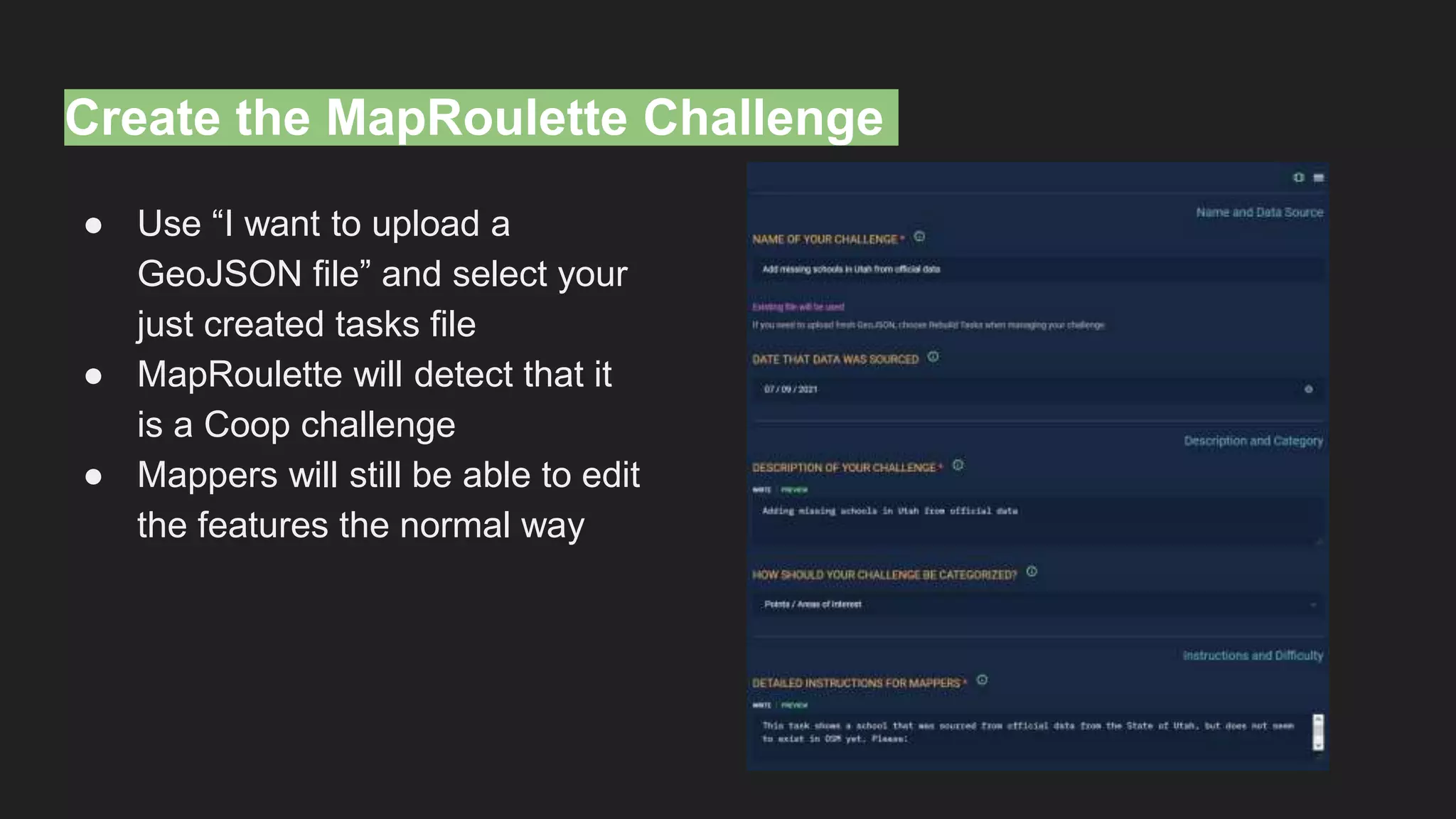 MapRoulette Cooperative Challenges | PPTX
