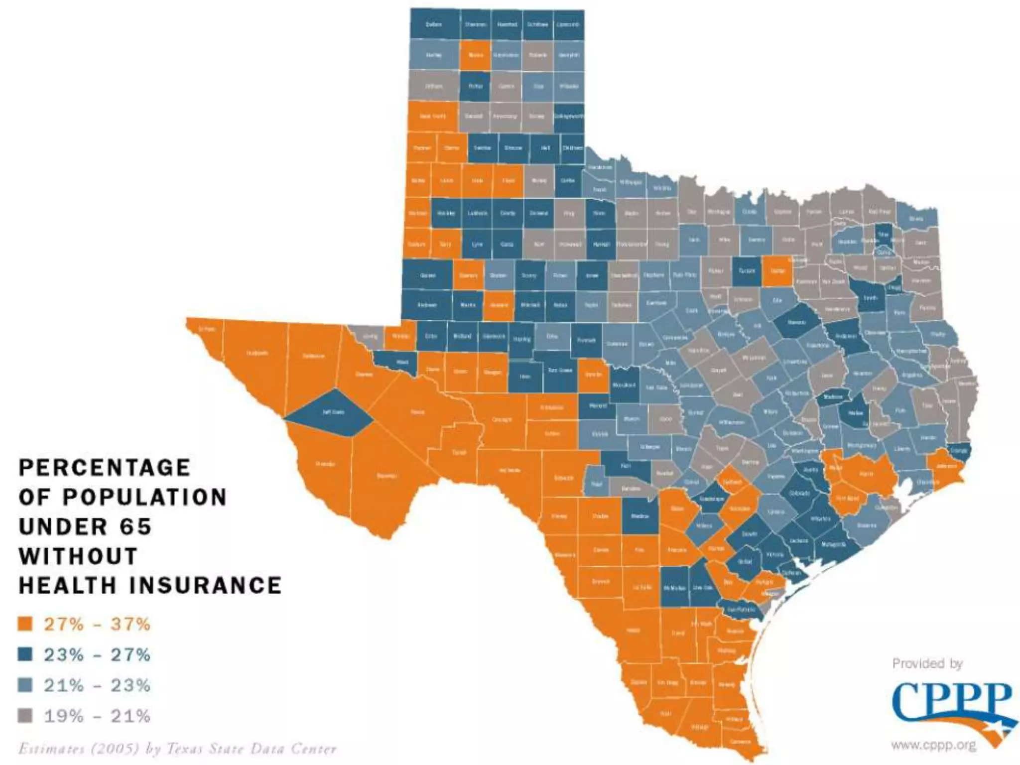 Uninsured Texas Map | PPTX