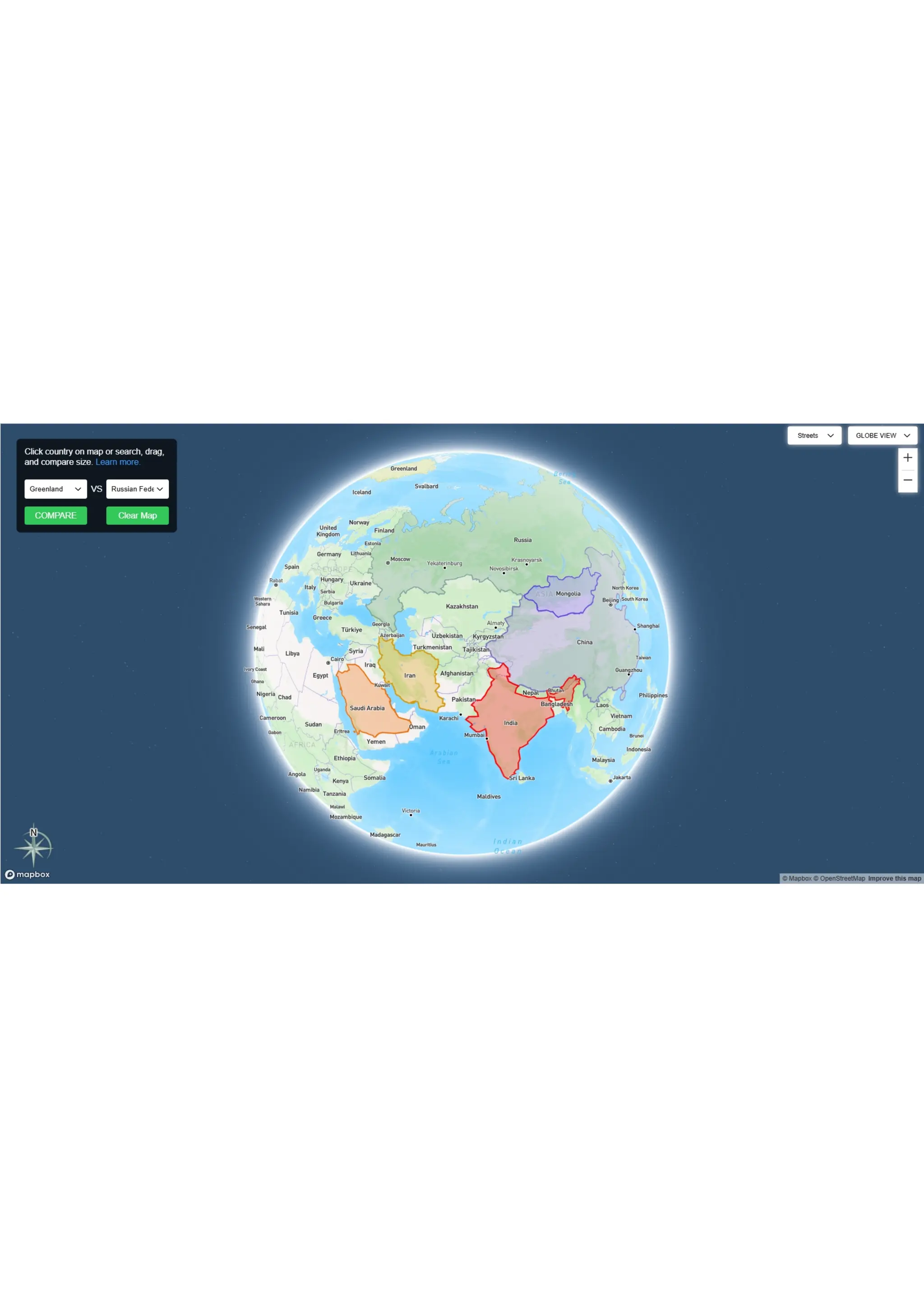 Compare country size online with MapSizeComparison tool | PDF