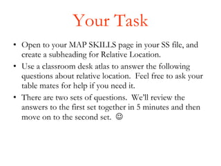 Map Skills 4 - Absolute and Relative Location | PPT
