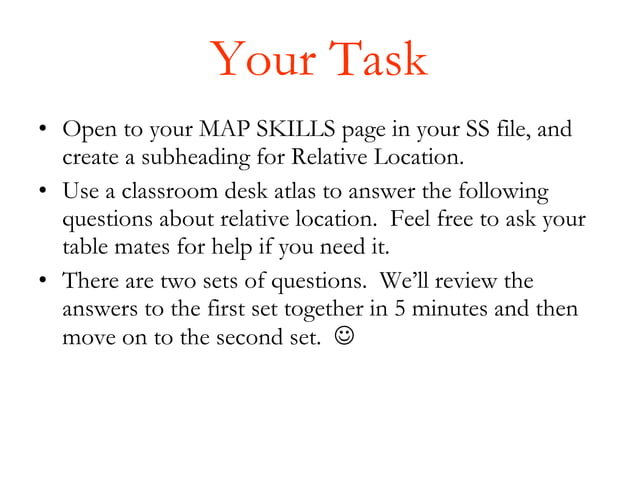 Map skills 4 -relative location | PPT