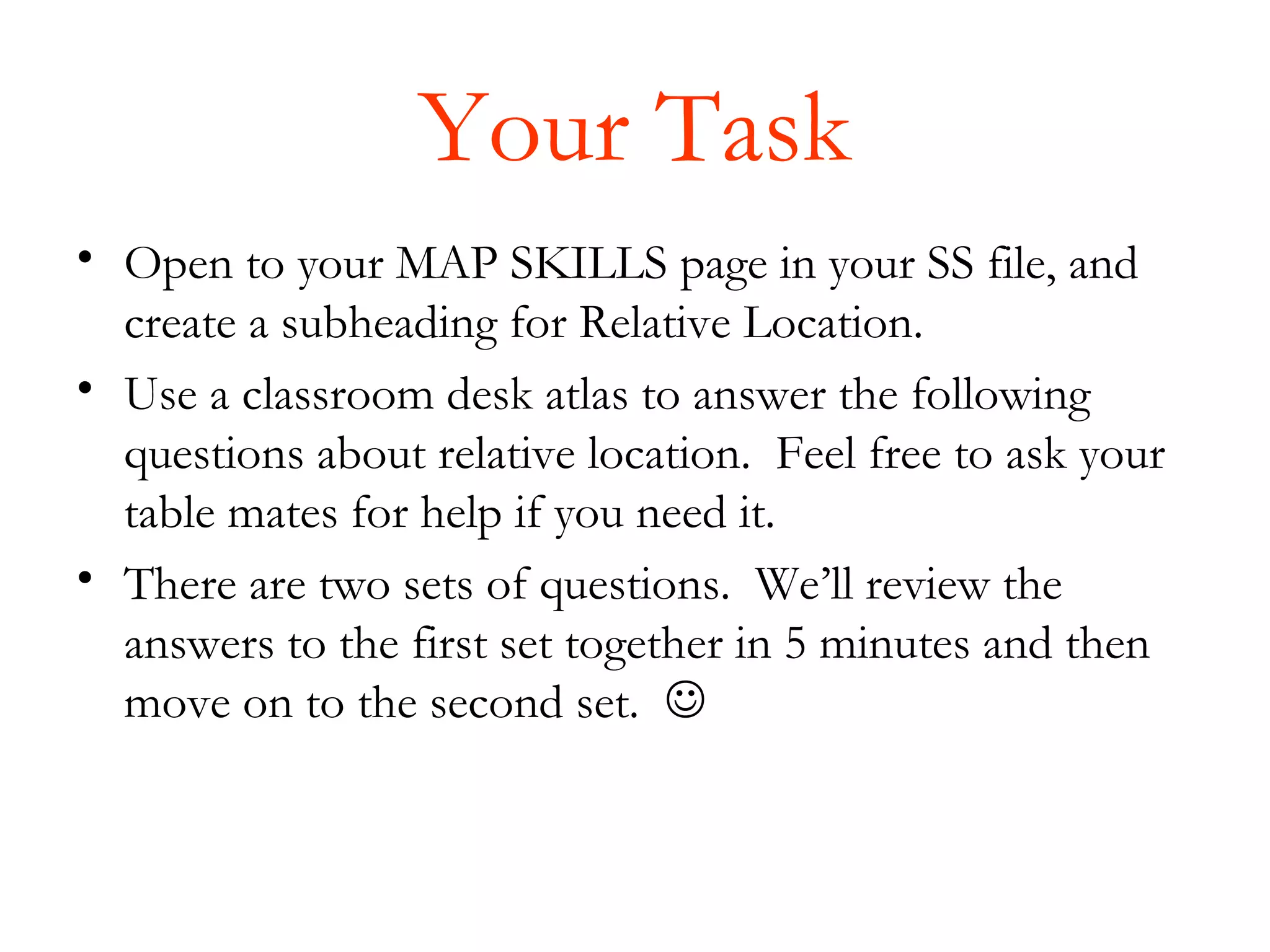 Map skills 4 -relative location | PPT