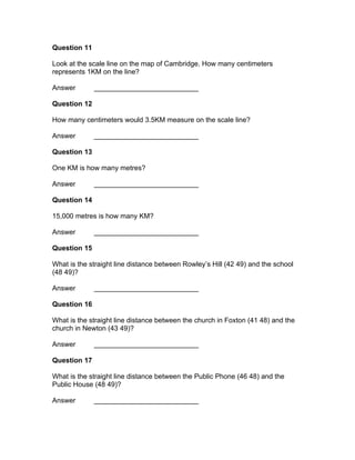 Year 7 Map Skills Test - Geography | DOC