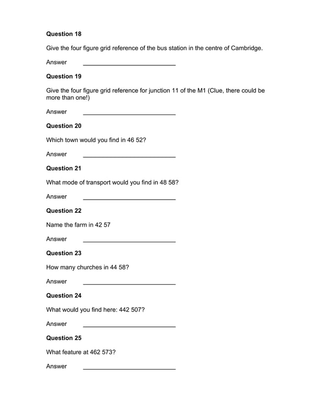 Year 7 Map Skills Test - Geography | DOC | Geography | Science