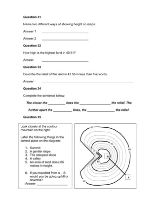 Year 7 Map Skills Test - Geography | DOC