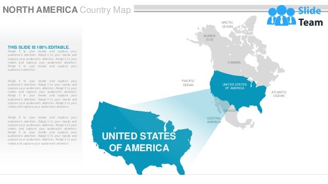 Maps Of North America Continent Region Countries In Powerpoint | PPT
