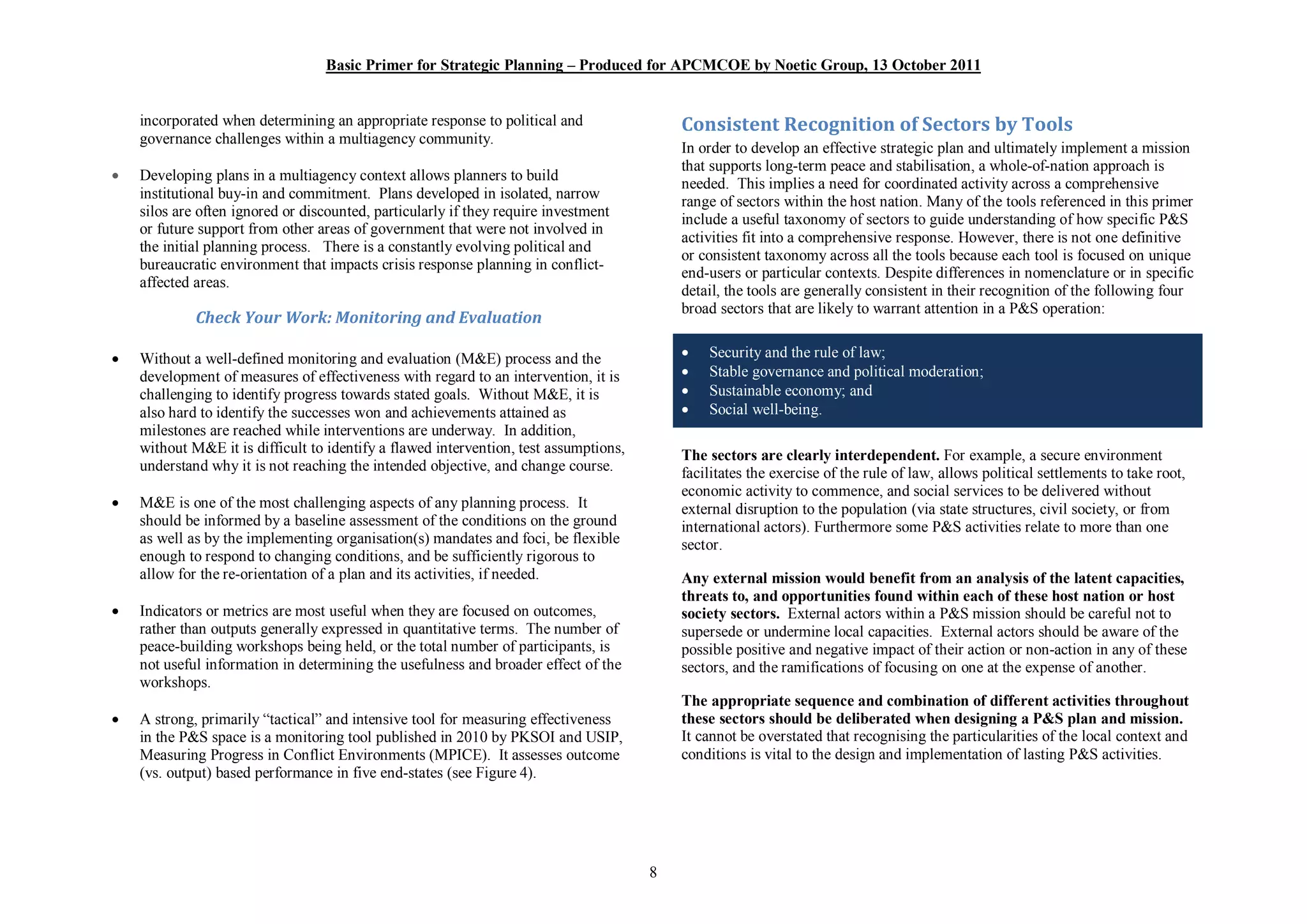 Basic Primer for Strategic Planning | PDF