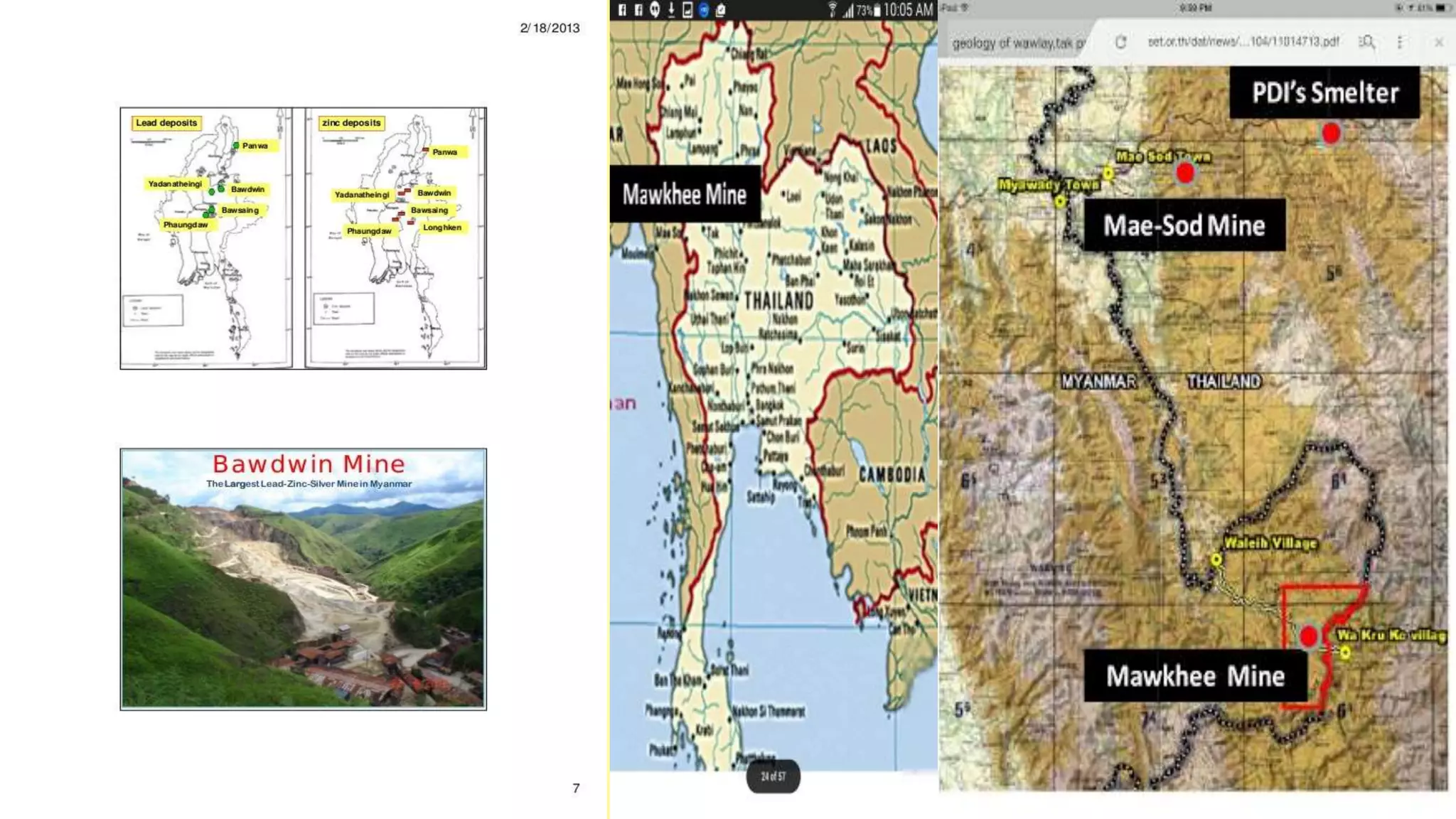 Map telling the story of Mineral Resources in Myanmar & Thailand | PPTX