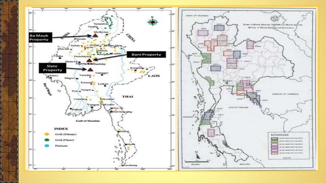 Map telling the story of Mineral Resources in Myanmar & Thailand | PPTX