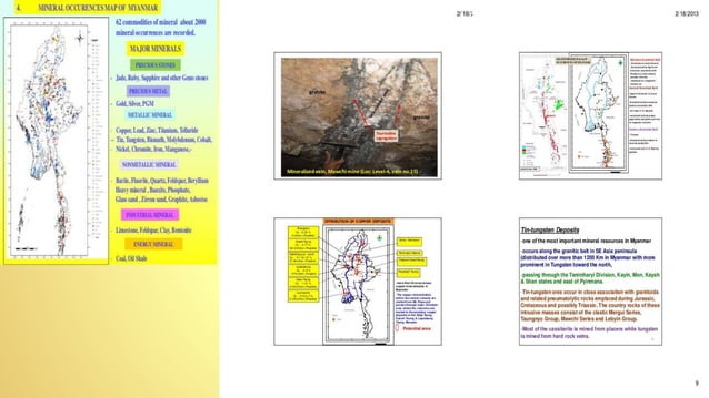 Map telling the story of Mineral Resources in Myanmar & Thailand | PPTX