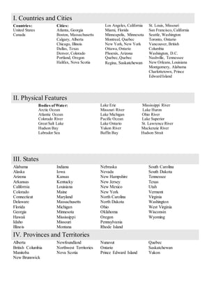 Map test 2 anglo america study guide | DOCX