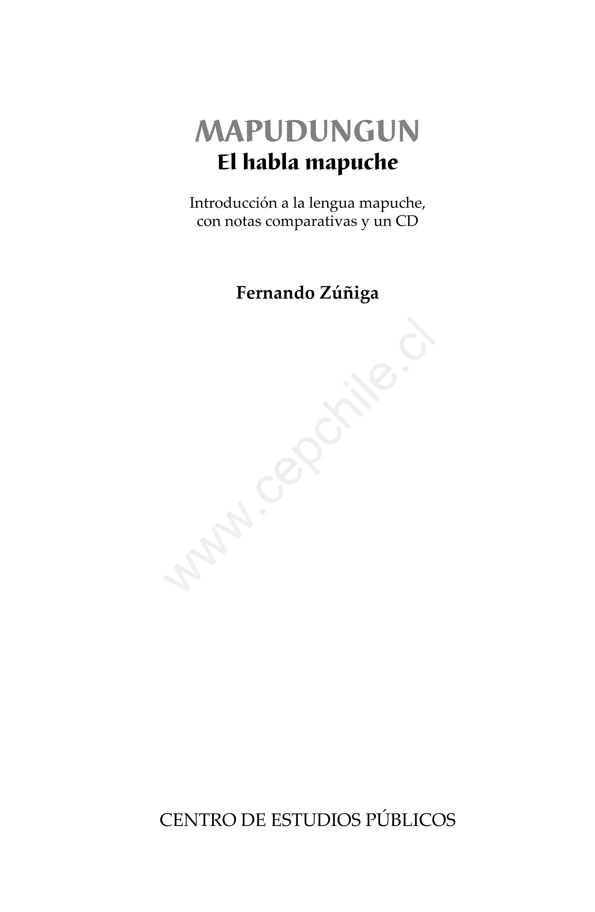 Mapudungun de Fernando Zuniga | PDF