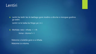 meselana ya madiri | PPTX