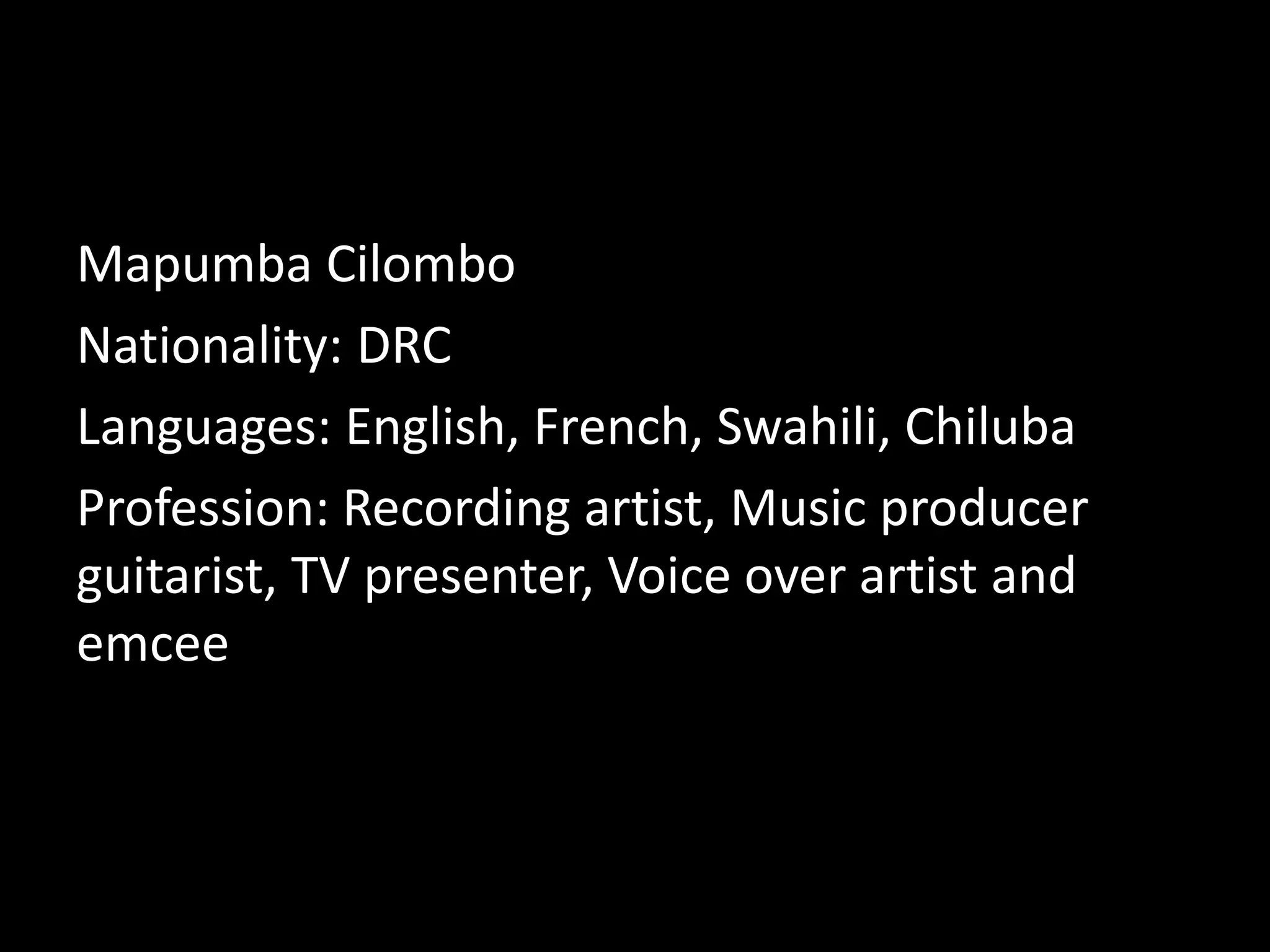 Mapumba Cilombo | PPTX