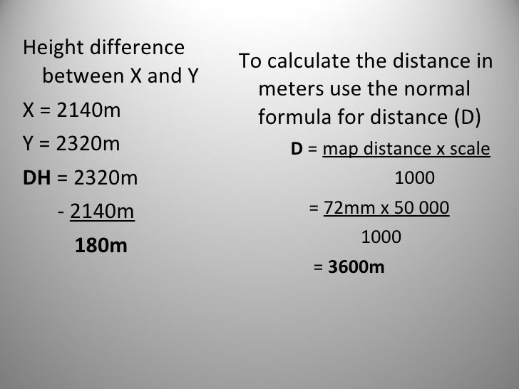Mapwork calculations