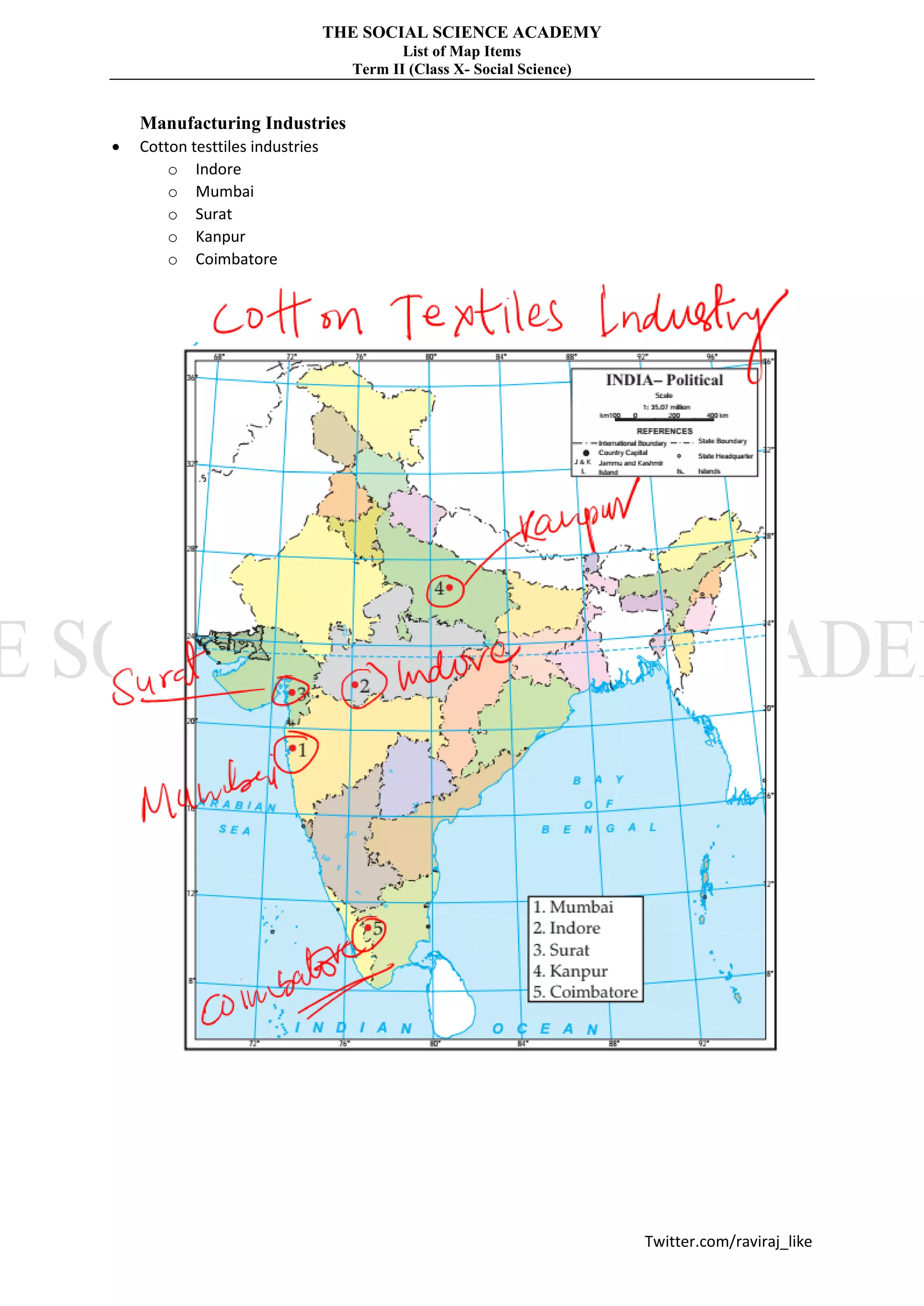 Map Works Class X- Social Science | PDF