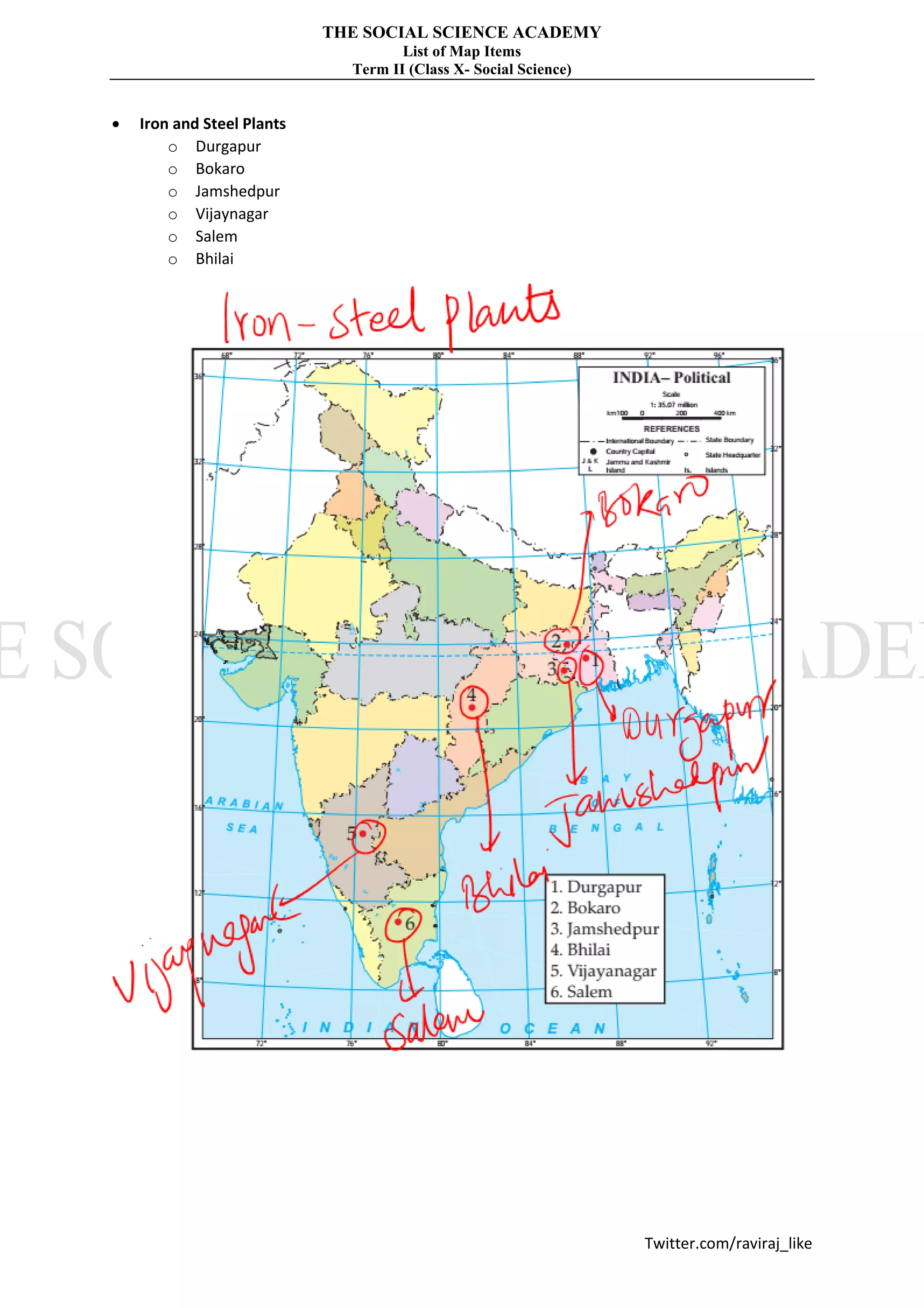 Map Works Class X- Social Science | PDF