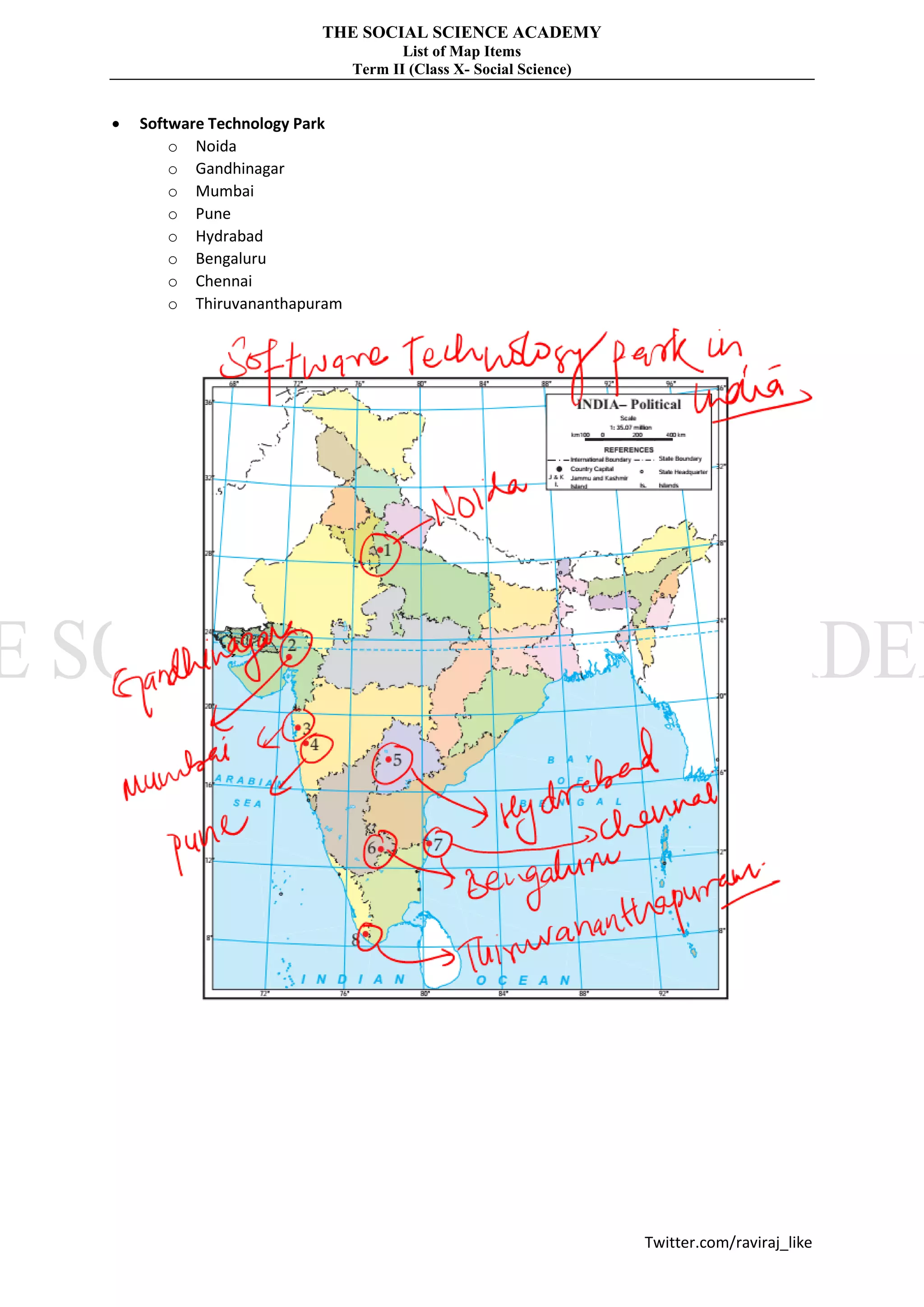 Map Works Class X- Social Science | PDF