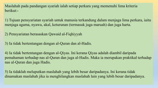 MAQASID SYARAK UNTUK PEMULA | PPT